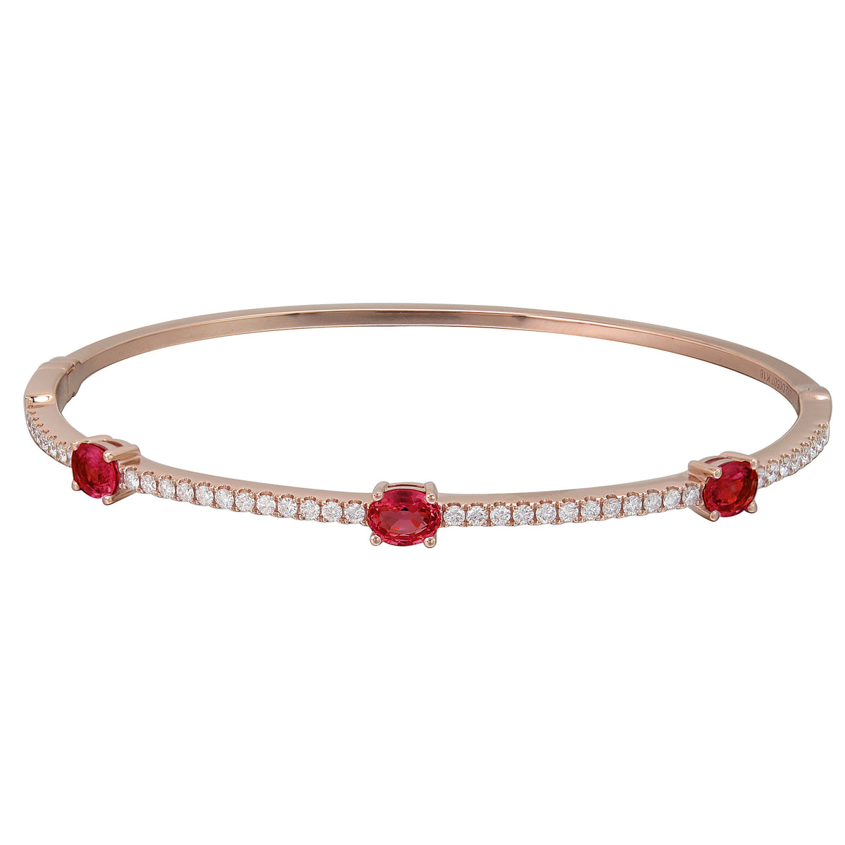 18kt Rose Gold Diamond and Ruby Bangle – Klim Jewelry