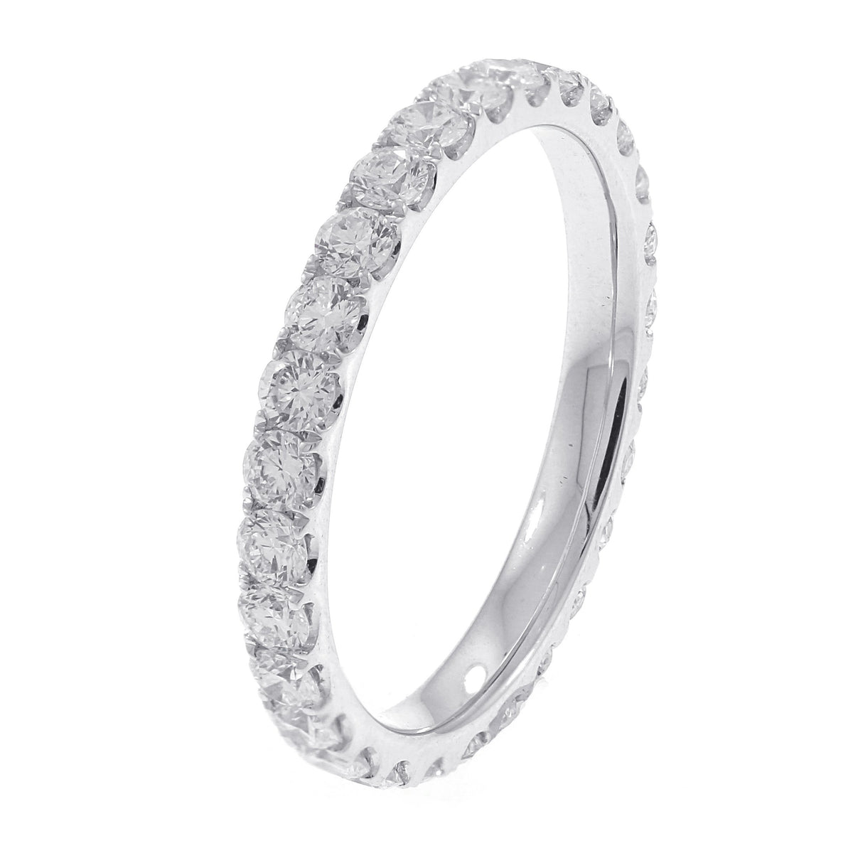 18kt White Gold Diamond Eternity Band – Klim Jewelry