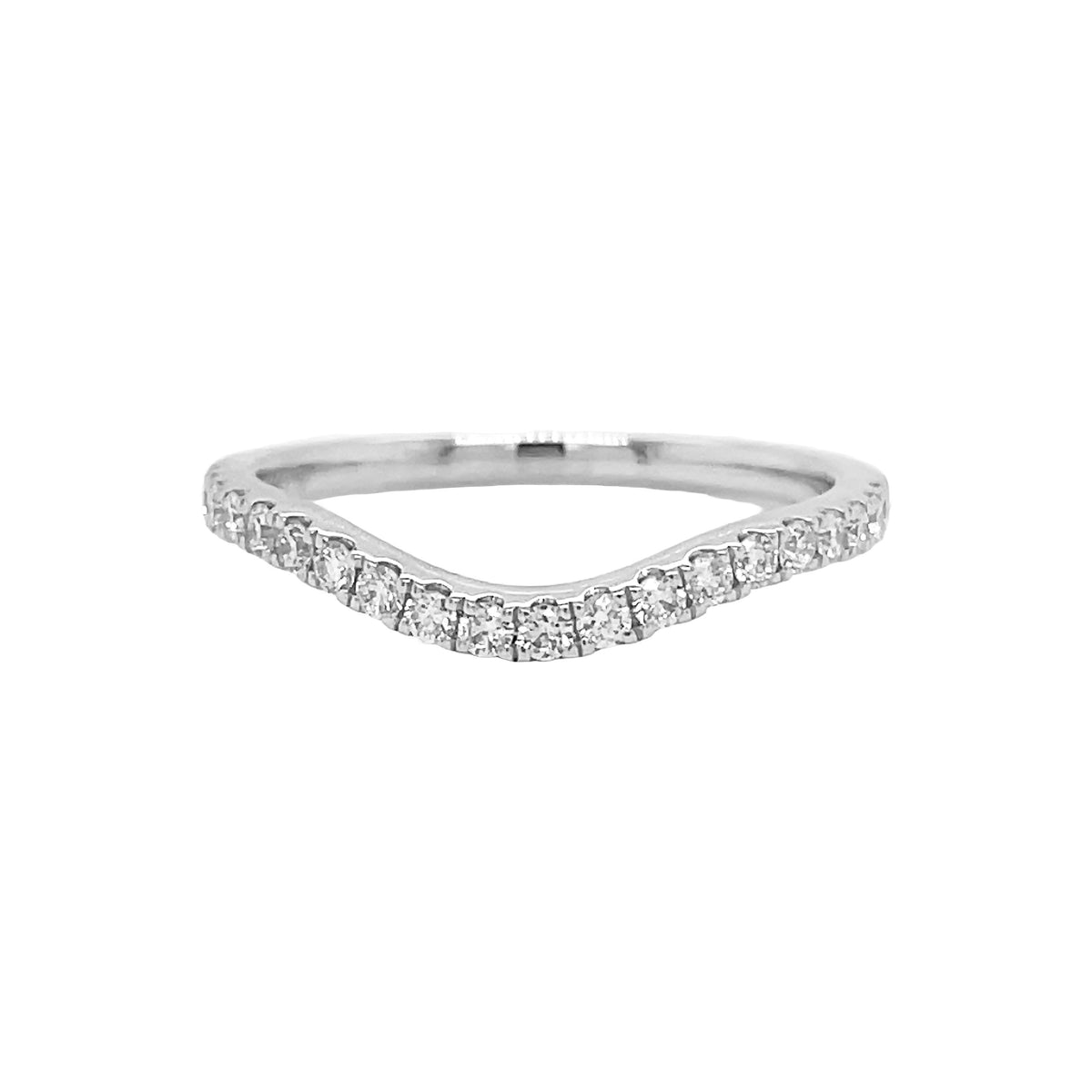 Platinum and Diamond Curve Band – Klim Jewelry